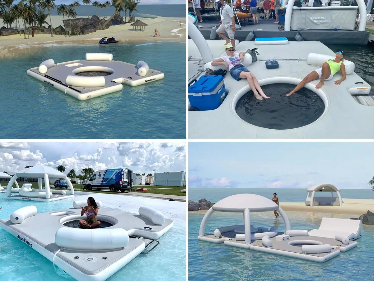 Floating Pontoon Inflatable Water Swim Platform Jet Ski Dock Mat Chair ...