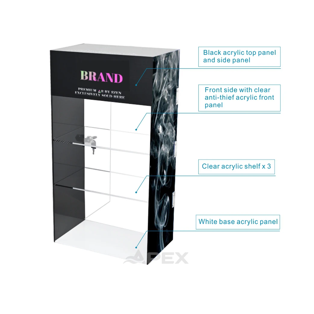 APEX Lockable Acrylic Smoke Display Stand Retail Stores Counter Top ...