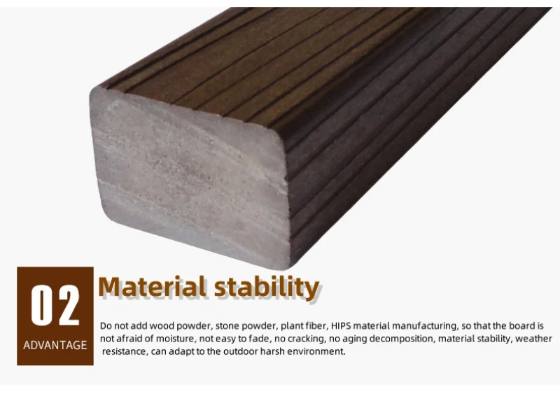 Outdoor Long Service Life Usage Plastic Slats Recycled PS Solid Board ...