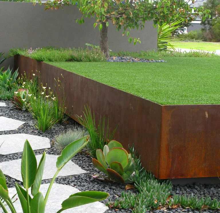 Modern Rustic Pre-Rusted Corten Steel Landscape Strips Weather ...