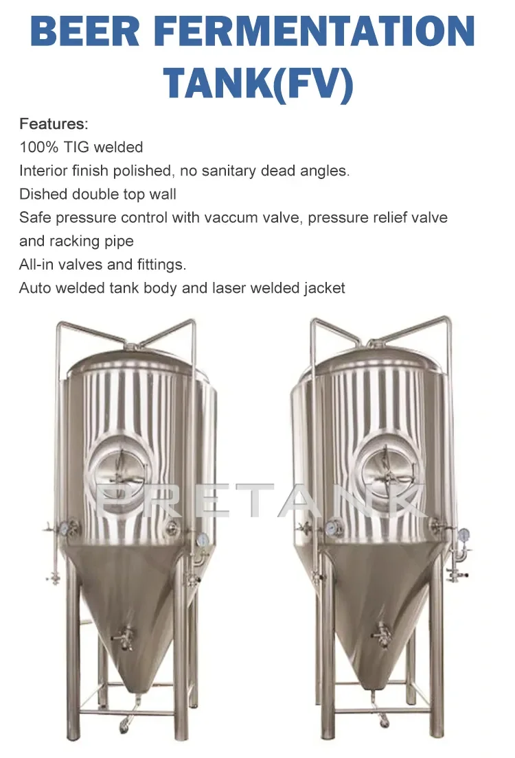 Stainless Steel Fermentation Tanks - Ideal for Beer Brewing