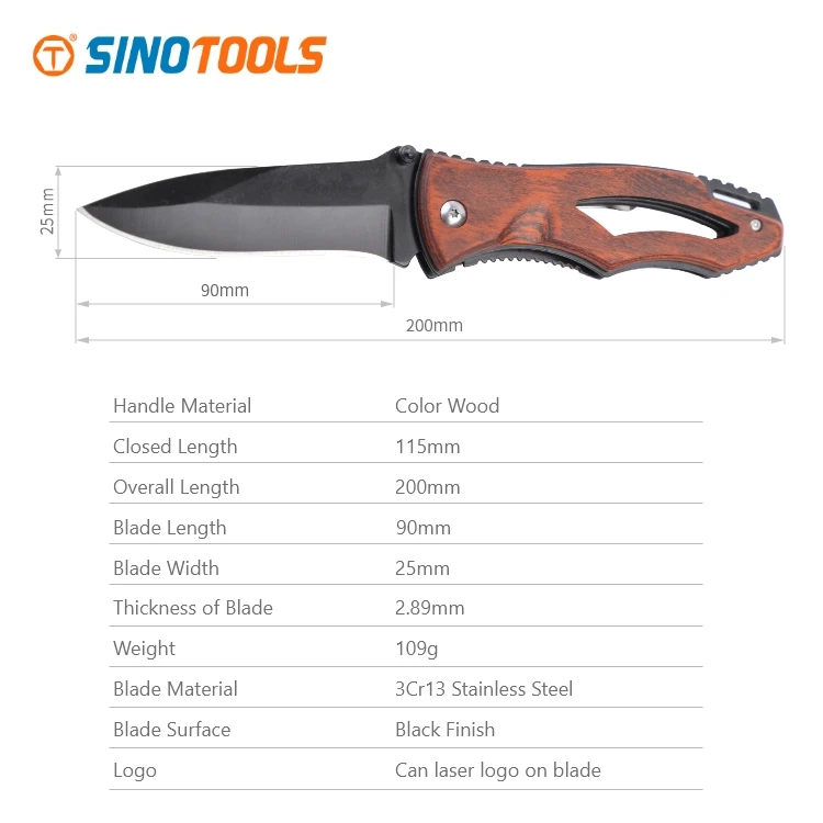 Wholesale High Quality Camping Tactical Wooden Handle Folding Pocket ...