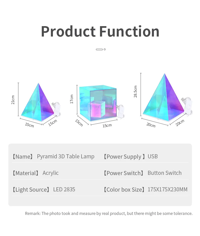 Modern Bedroom Decorated Rainbow Colorful Acrylic 3d Infinity Cube Lamp ...