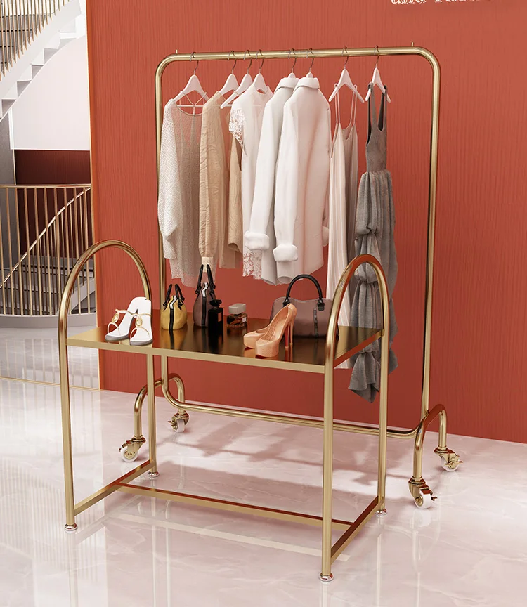 Custom Garment Stand Chrome Golden Clothing Rack New Gold Clothes ...