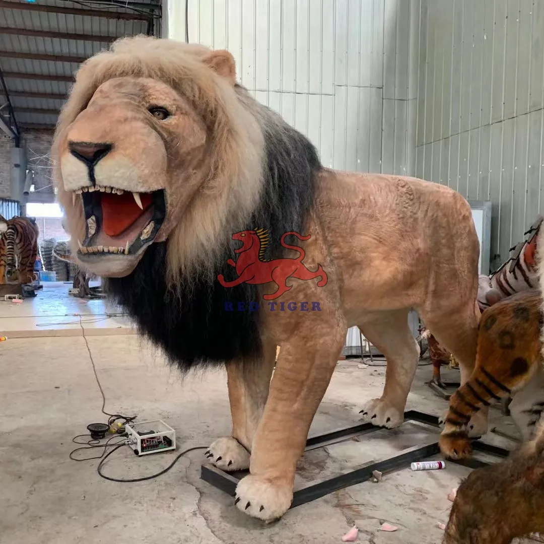 Theme Park Life Size High Quality Realistic Animatronic Lion Animal ...