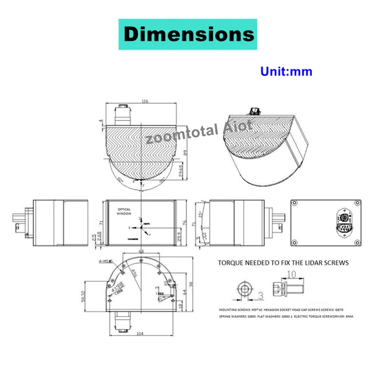 64channels Hybrid Solid State Lidar 180 Degree Ultra-wide Fov Blind ...