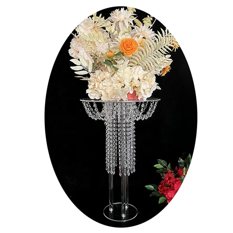 Round Tall Clear Crystal Acrylic Wedding Centerpieces, Customize ...