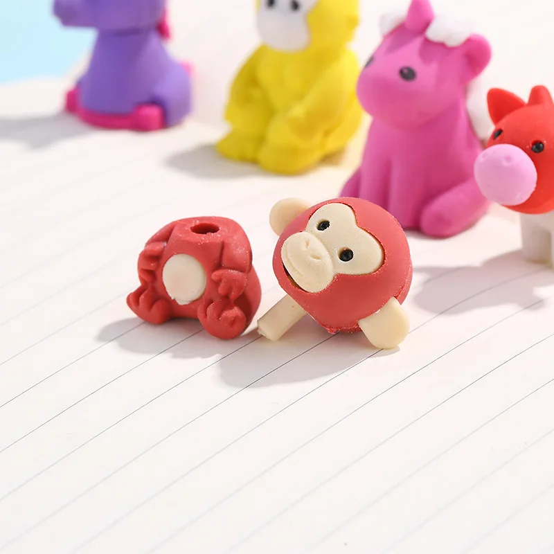 Creative Cute Cartoon Animal Eraser School Supplies Detachable Eraser ...