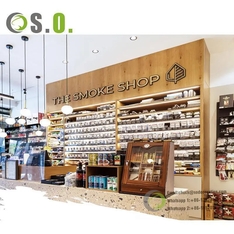 Cigar Shop Furniture Store Wooden Cigar Display Counter Smoke Shop ...