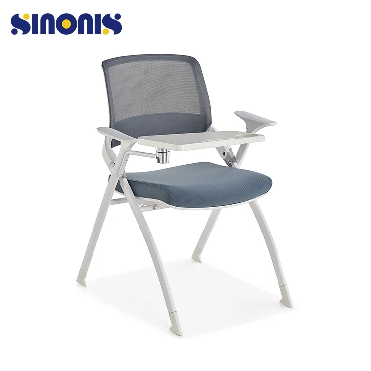 Sinonis Modern Foldable Training Chair With Writing Table Mesh Back ...