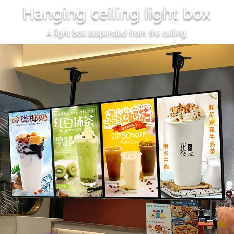 Customized Aluminum Frame Super Slim Led Light Box Advertising Hanging ...