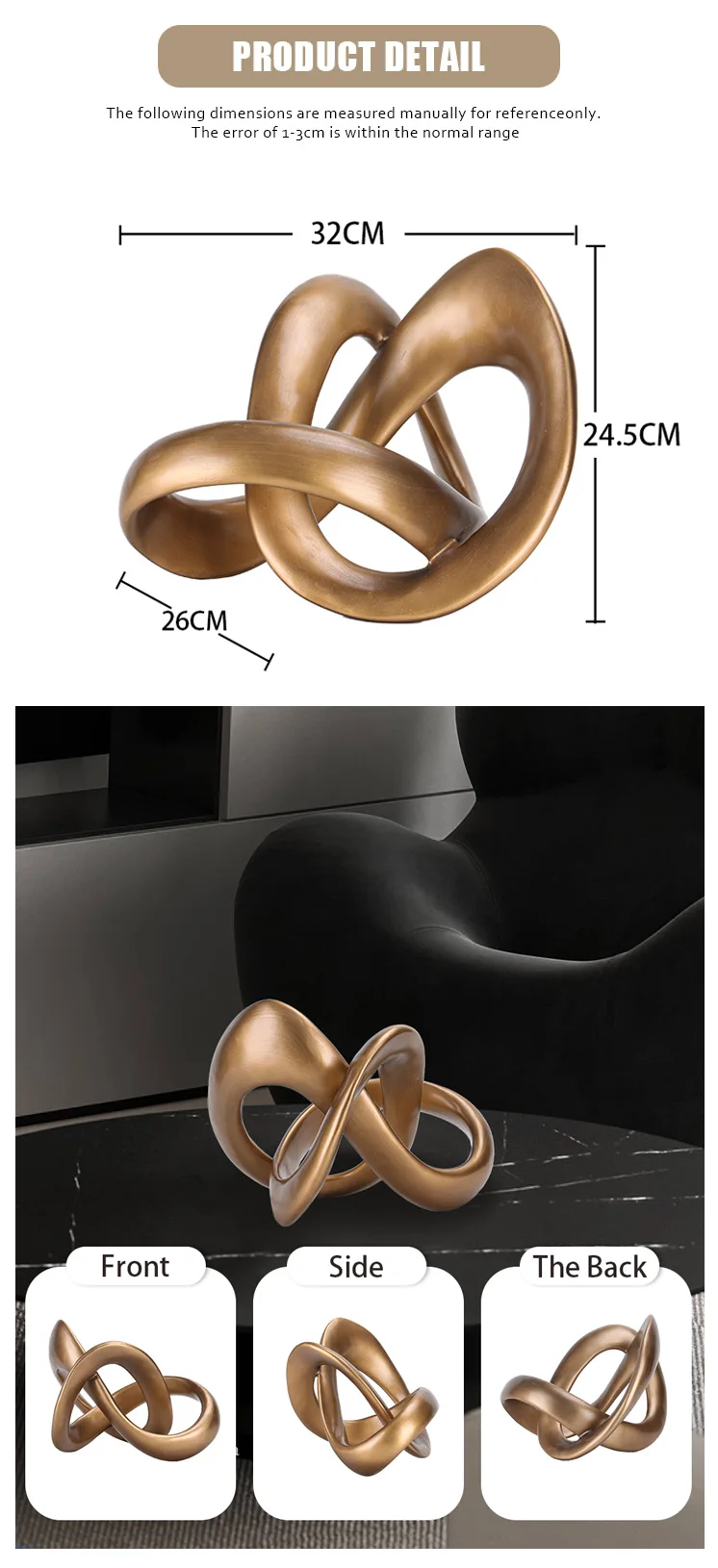 Shop Our Luxury Wholesale Antique Color Resin Knot Sculptures