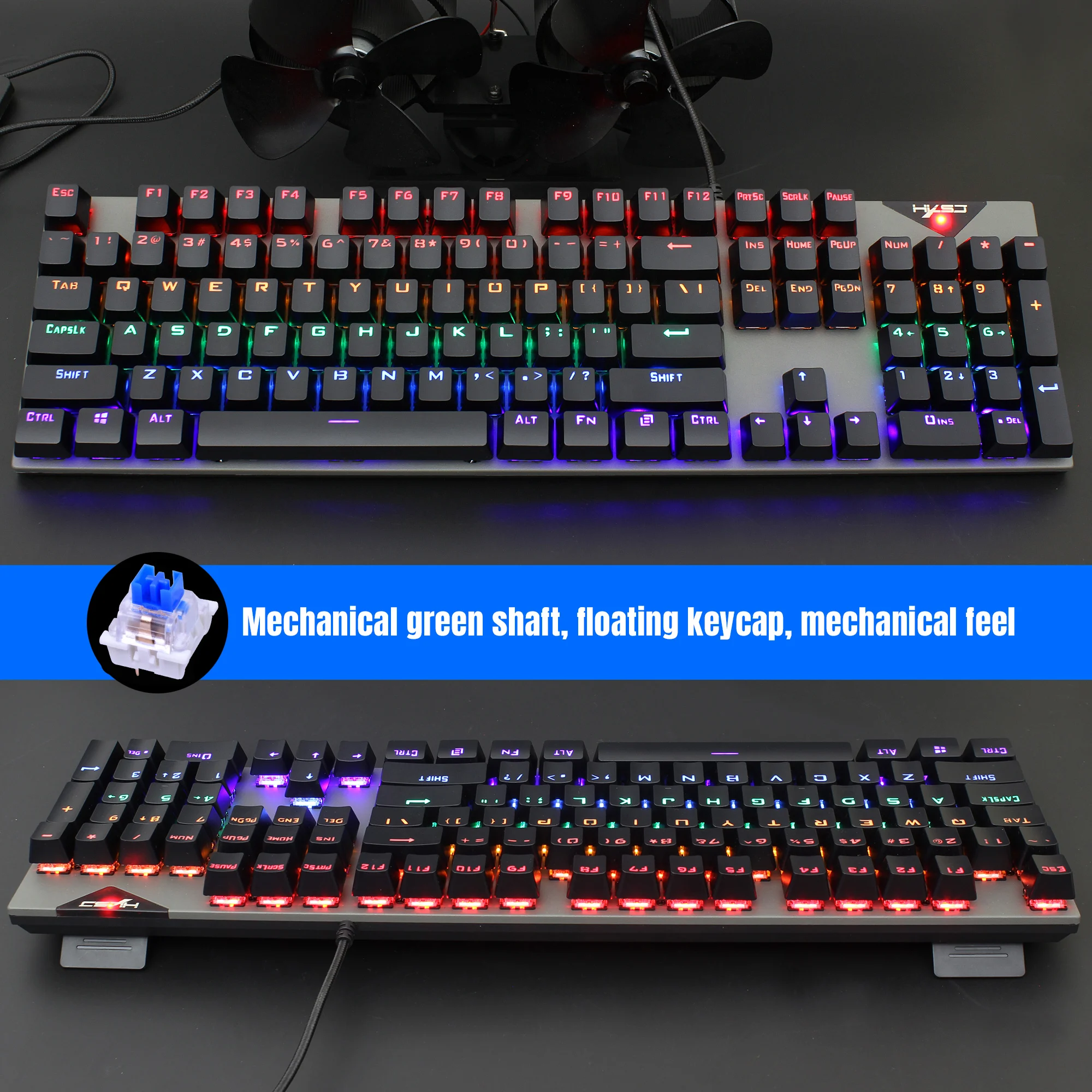 104 Keys Gaming Keyboard - RGB Backlit Mechanical Feel