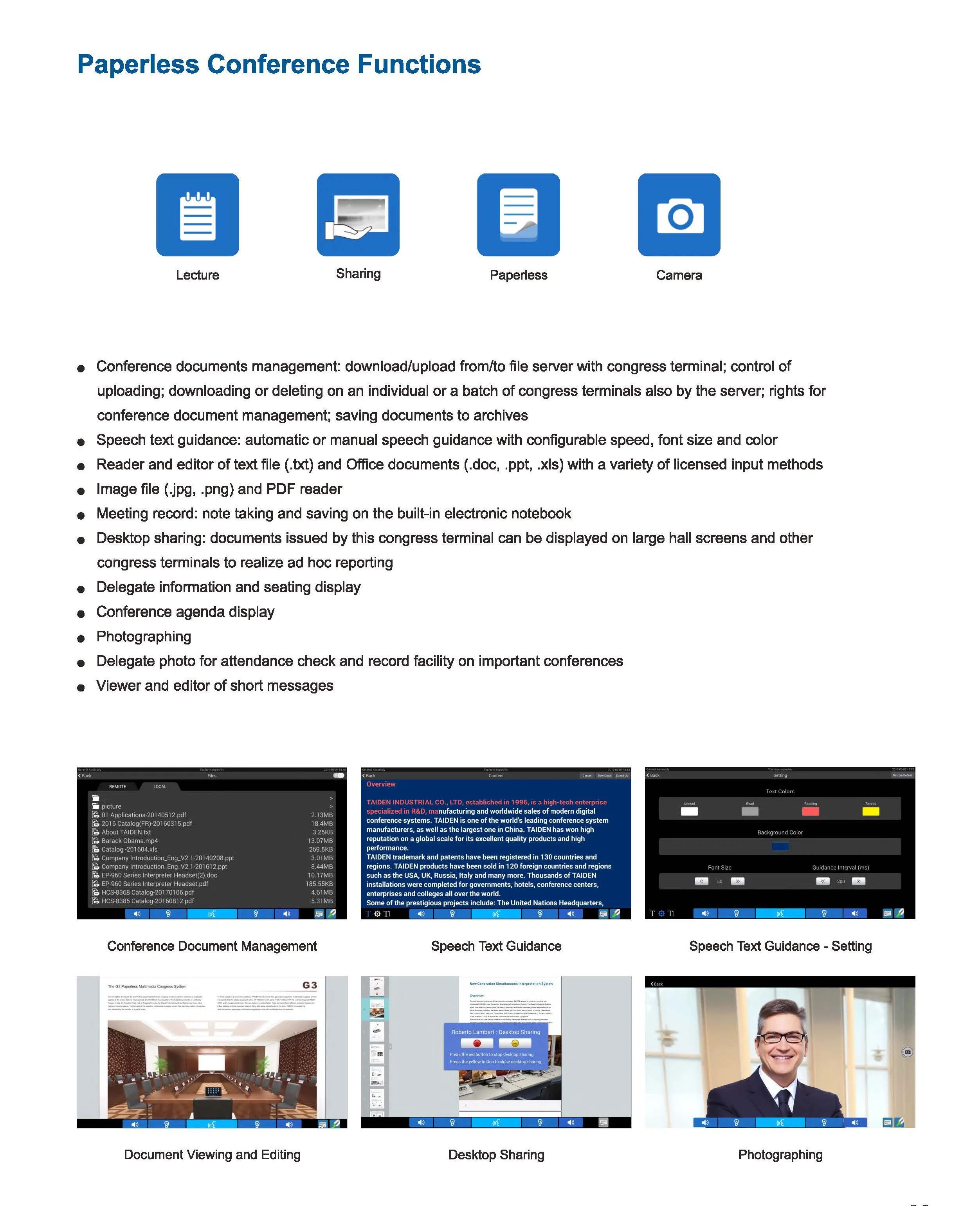 TAIDEN HCS-8368NAD/FM_B/50 Paperless Multimedia Congress Terminal for ...