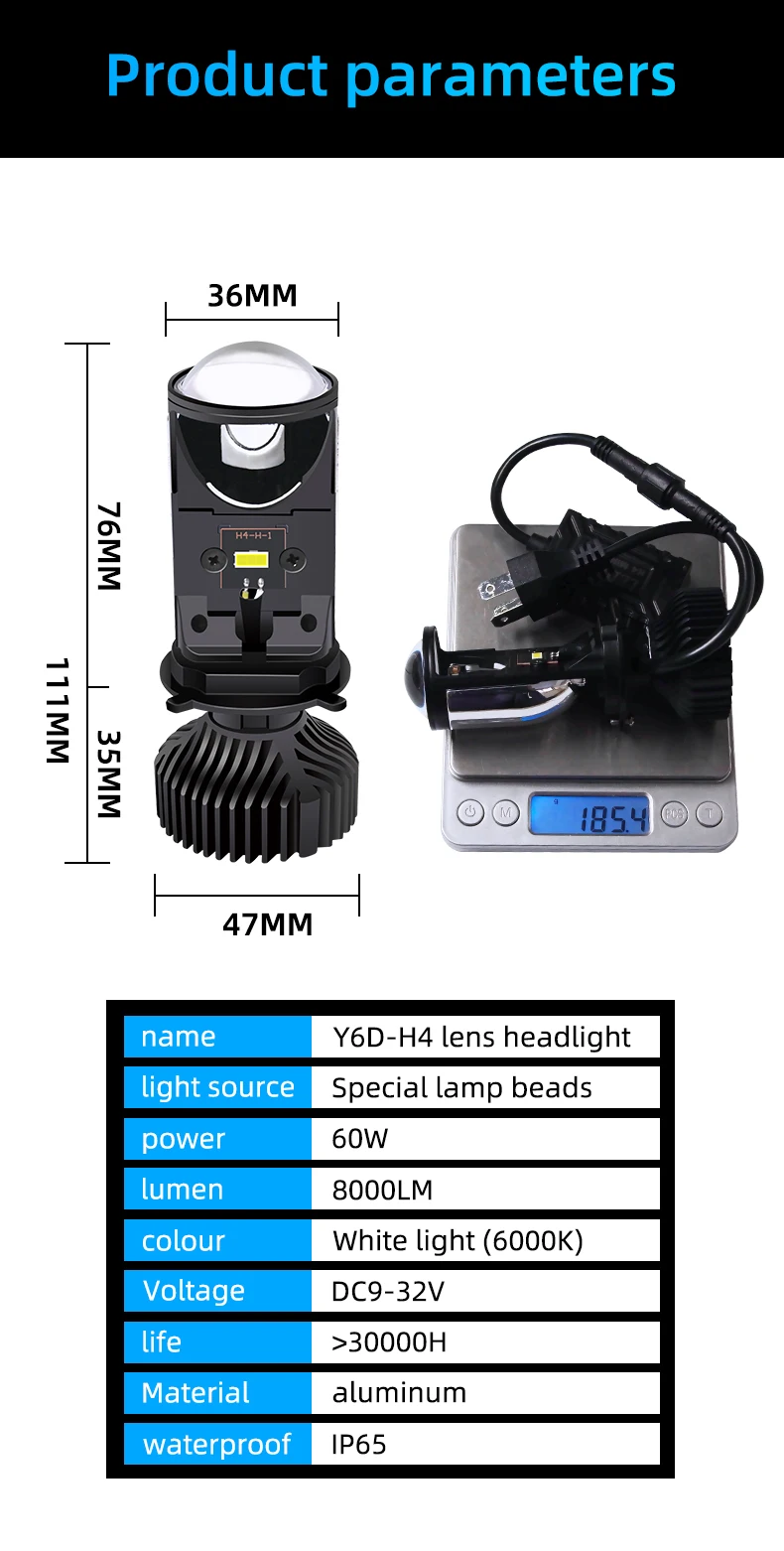 Y6 Y6D LED Mini Projector H4 - Bright & Reliable Headlights