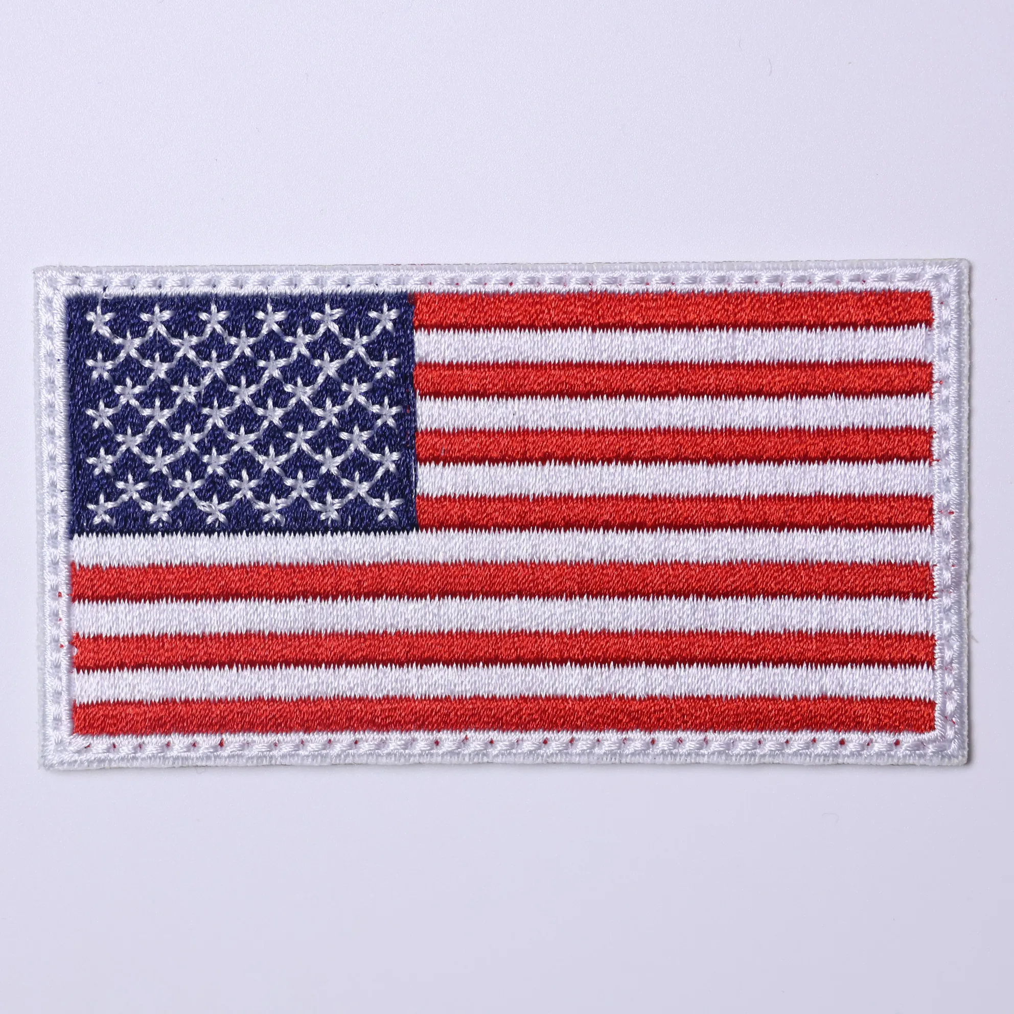 Custom Embroidered Border Iron-on and Velcro National Flag Embroidery ...