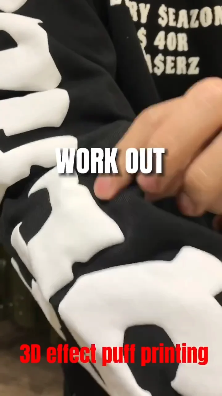 Custom Logo Heavy Cotton Front Back Oversized Men Tee Screen Puff ...