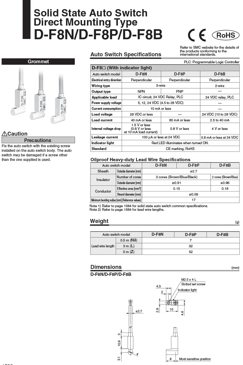 SMC Type Auto Switch Magnetic Proximity Sensor D-A93