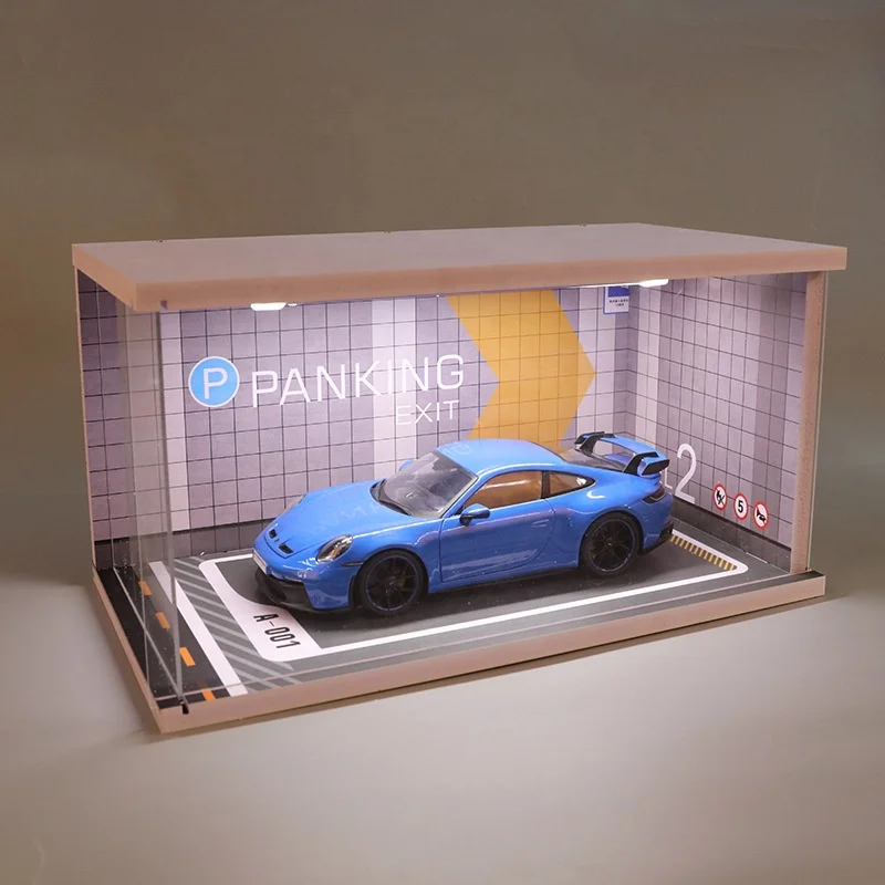 Custom 1:18 Scale Diorama Car Garage Diecast Model LED Lighting