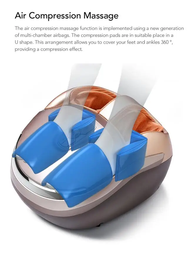 3D Full Wrapping Electric Foot Massage Roller Machine Shiatsu Heating ...