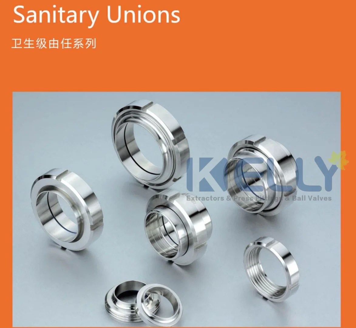 DN11851 Standard Union Complete Set - Sanitary Stainless Steel 304/316L