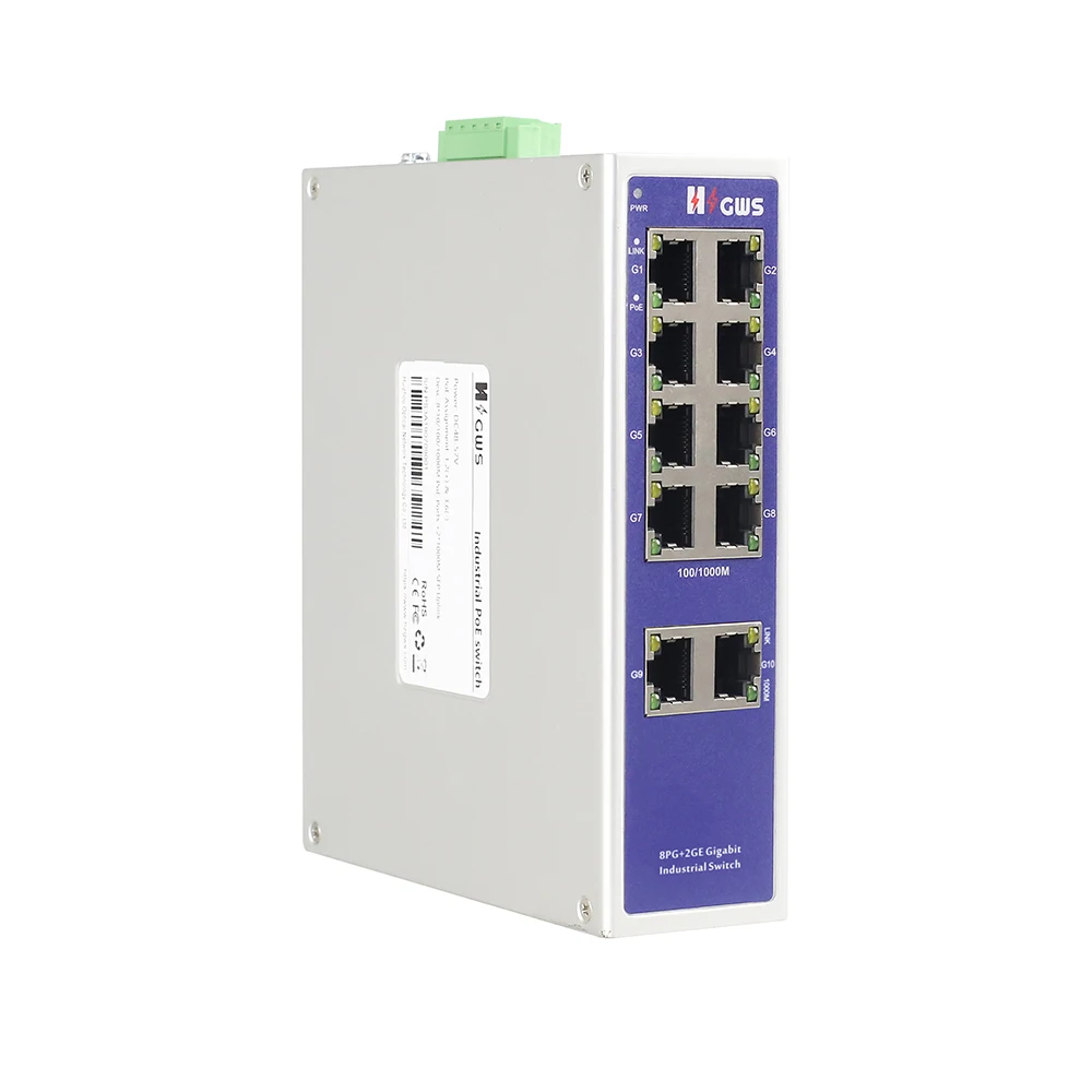 8 Port Industrial Network Switch Unmanaged 10/100/1000m Ethernet Poe ...