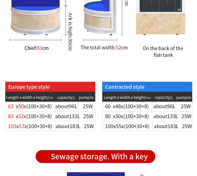 European Semi-Circular Glass Aquarium - Eco Landscaping Fish Tank for ...