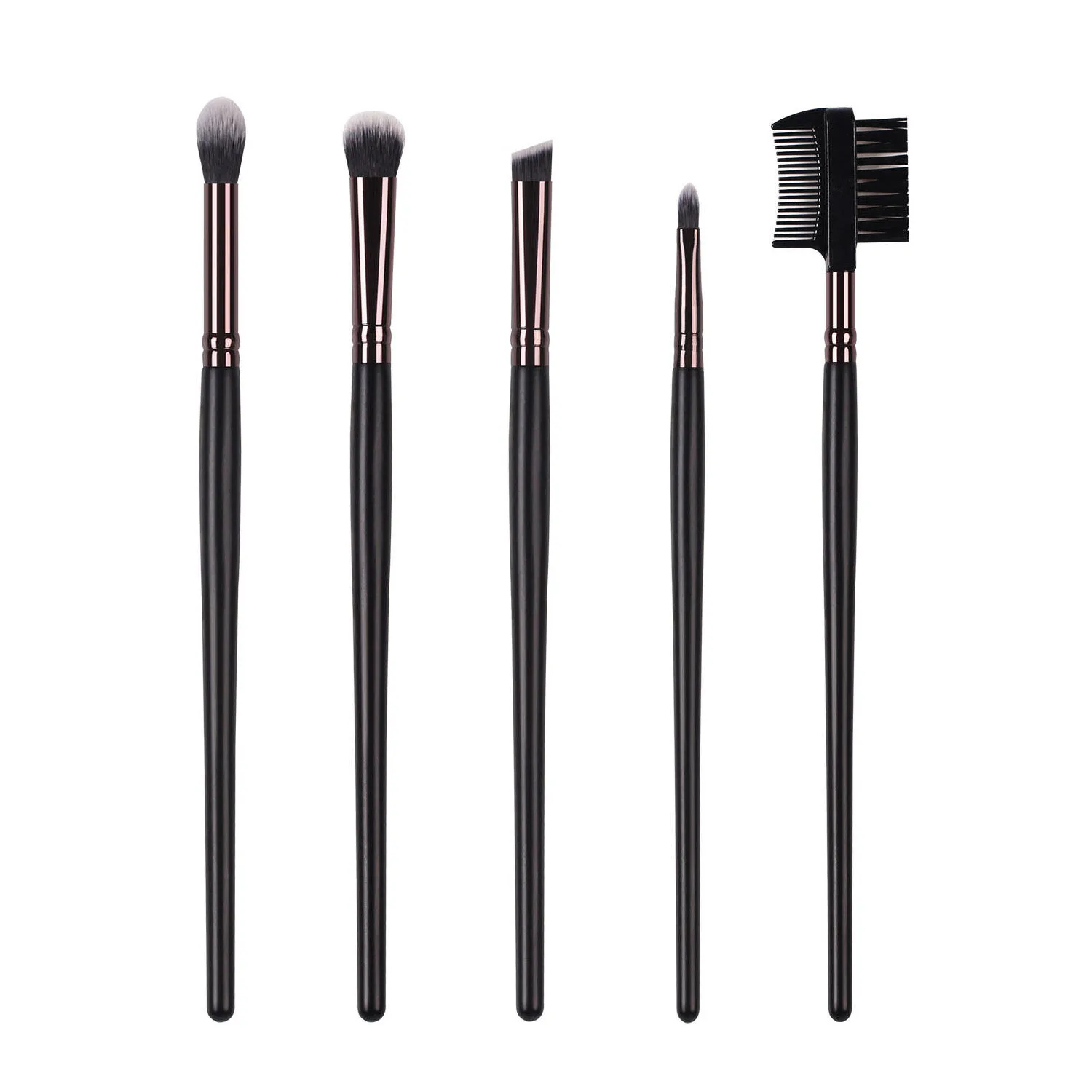 Free Sample Makeup Brush Set Retro Black Wooden Handle Custom Logo ...