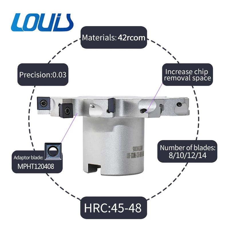 MPHT120408 CNC Three-edge Milling Cutter T-slot Tungsten High Speed ...