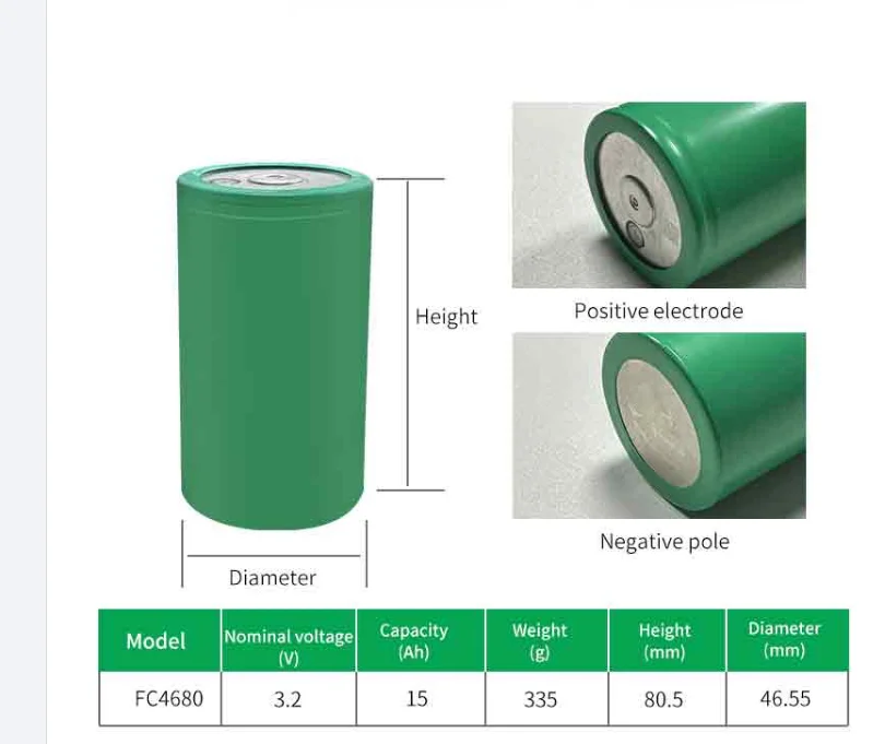 Cylindrical Battery 4680 15ah Lifepo4 Lithium Ion Battery 3.2v 15000mah Lifepo4 Cell High ...