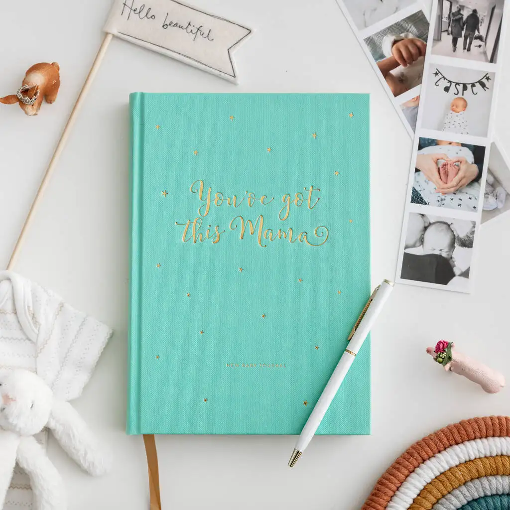 Personalized Hardcover Linen Keepsake My Pregnancy Journal Memory Book ...