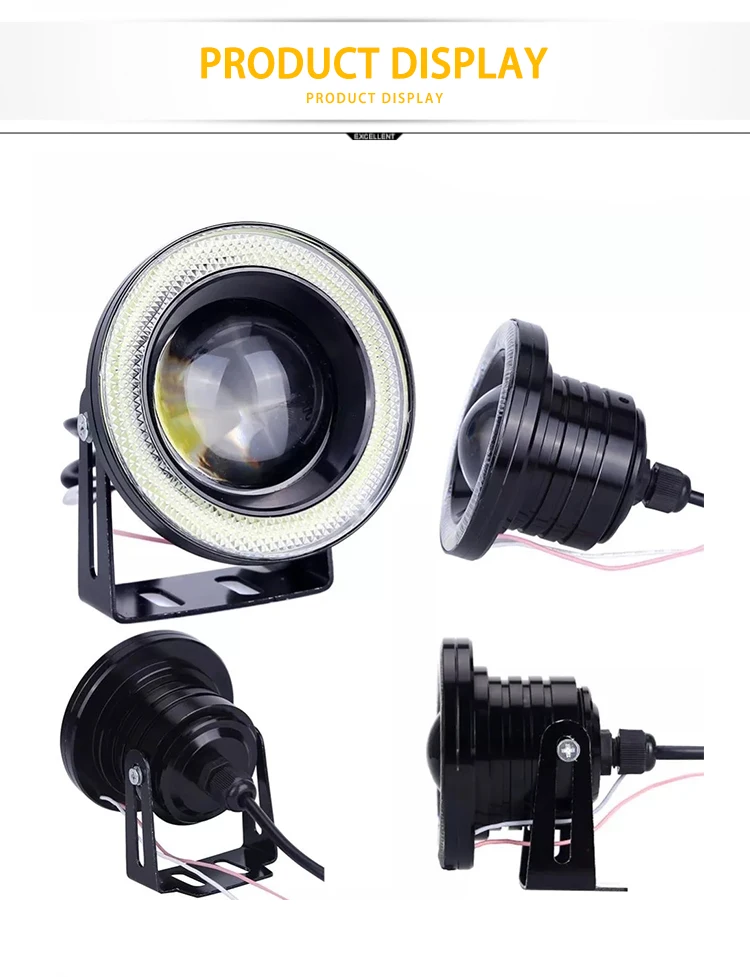 Halo Angel Eyes 64mm 76mm 89mm Daytime Running Light DRL 12V LED COB ...