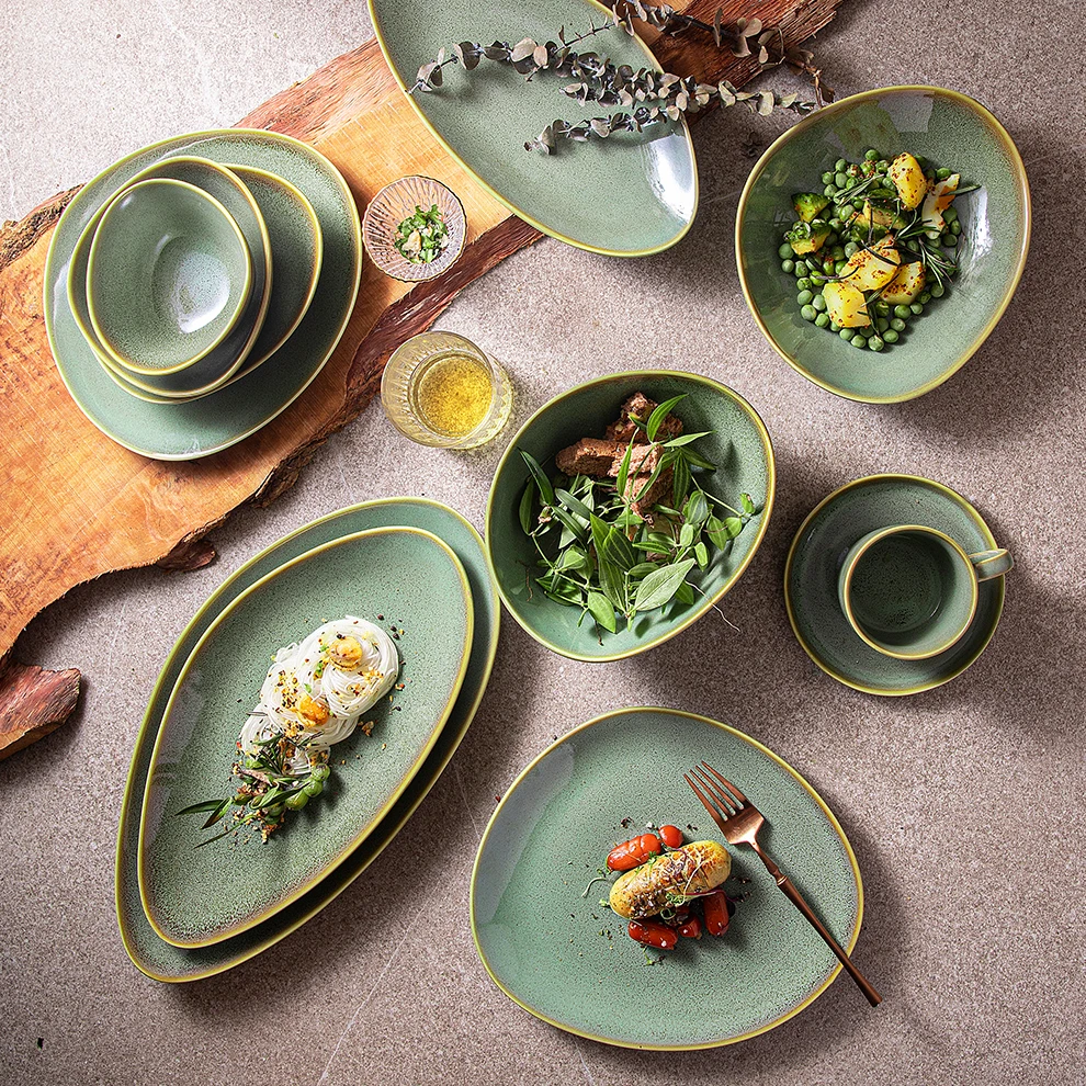 Custom Porcelain Rustic Dinnerware Bowl Coffee Cup Plate for Restaurant ...