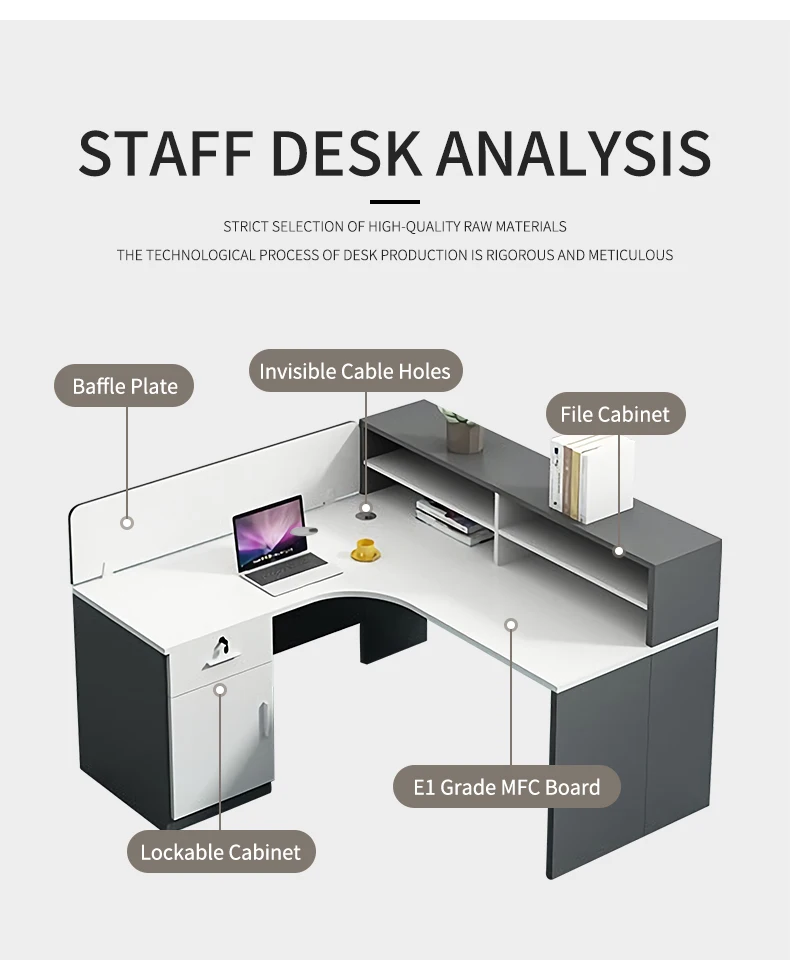 ZITAI Modern Partition Office Table - Laptop L Shape Desk