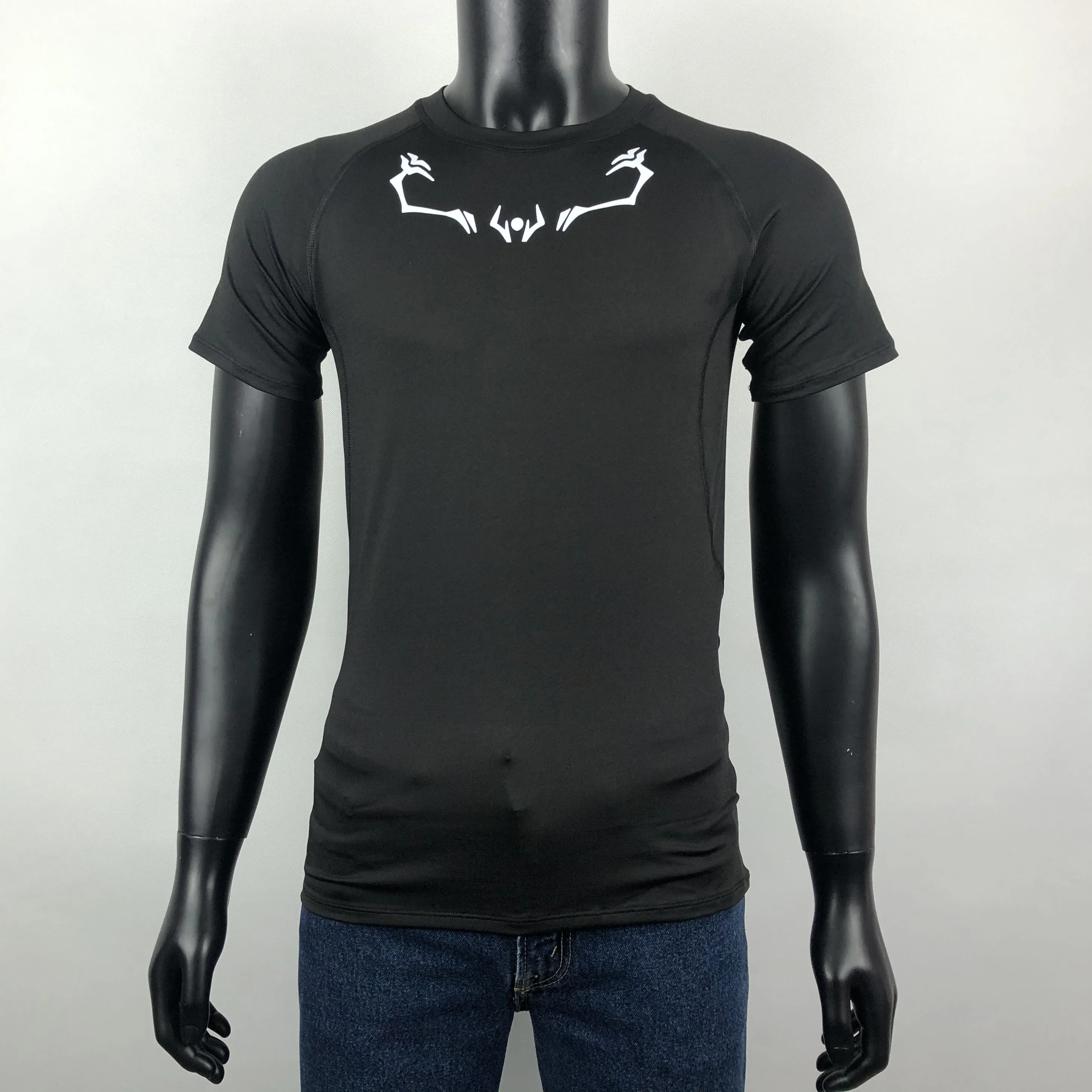 Custom Logo Work Out T-Shirt - 90% Polyester, 10% Spandex