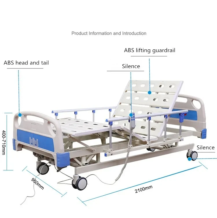 Electric Motor Nursing Bed 3 Functional Electric Foam Mattress Hospital ...