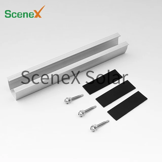 Solar Panel Aluminum Mounting Rail Solar Mini Rail U Shaped Rail For ...