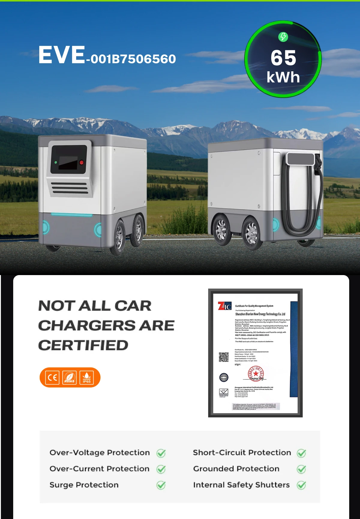 60kw Portable EV Charging Station - Safe & Durable Power