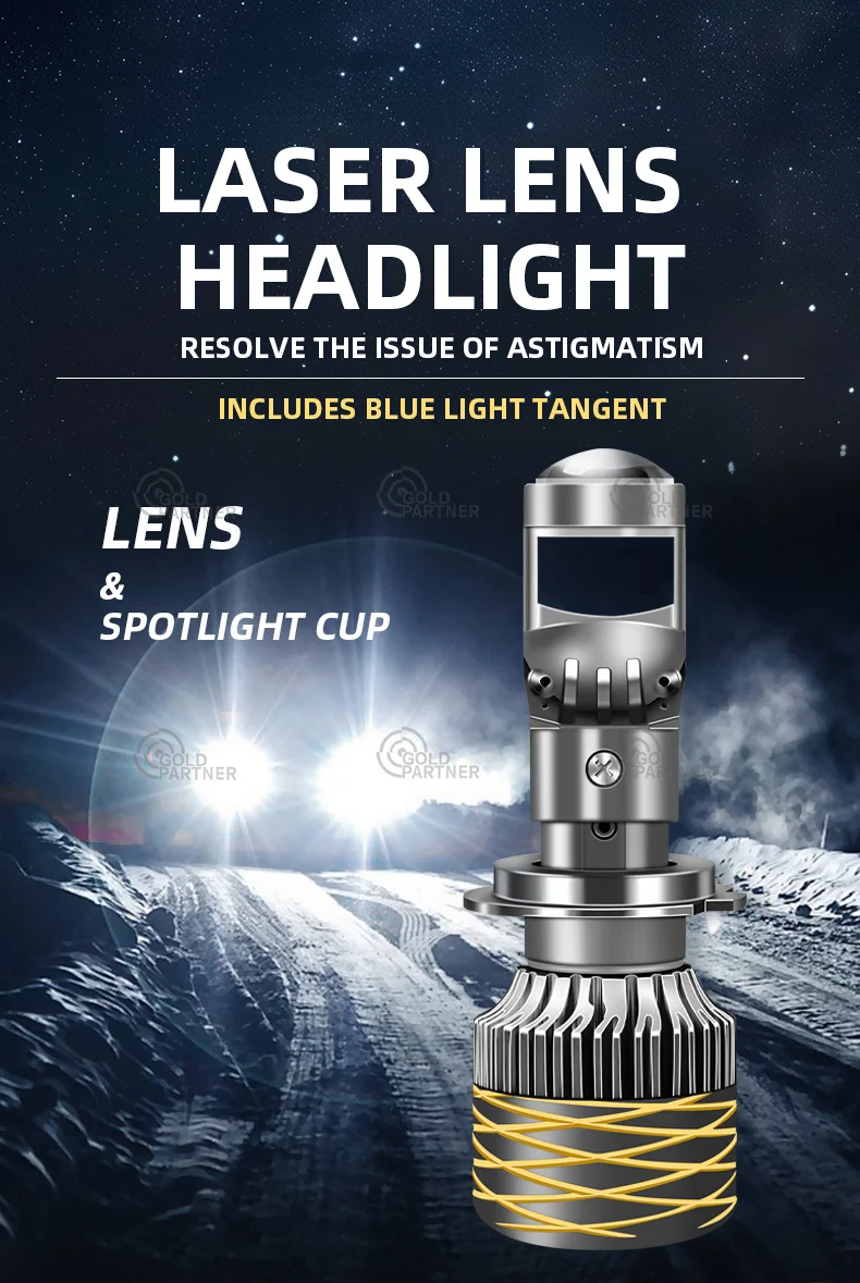 Super Bright Projector Motorcycle LED Headlight Lens A80