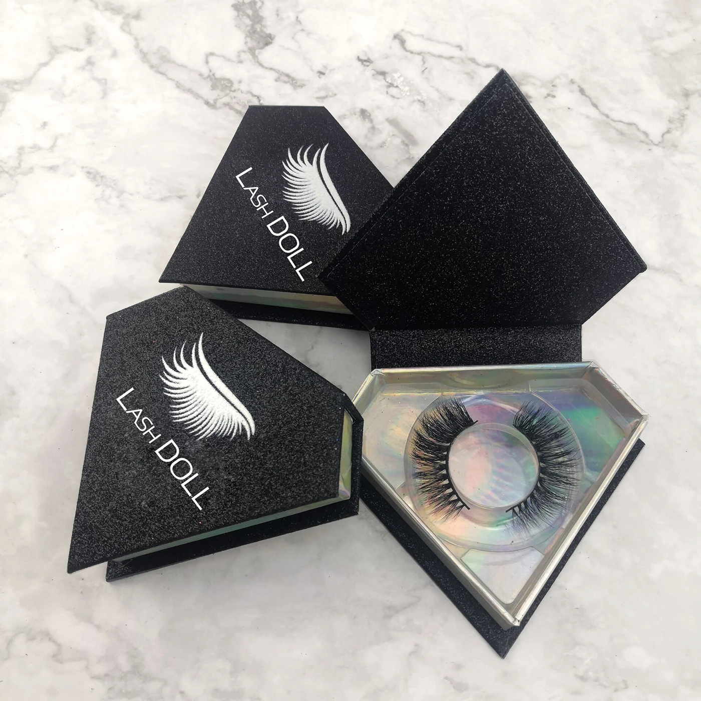 Wholesale Price Empty Eyelashes Packaging Box Private Label Diamond ...