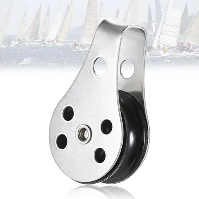 Stainless Steel 316 Marine Wire Rope Pulley Sailing Block Nylon Swivel ...