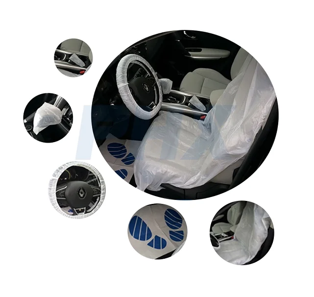 Disposable Car Covers Plastic PE Clean Set 5 in 1 for Auto Car Seat ...