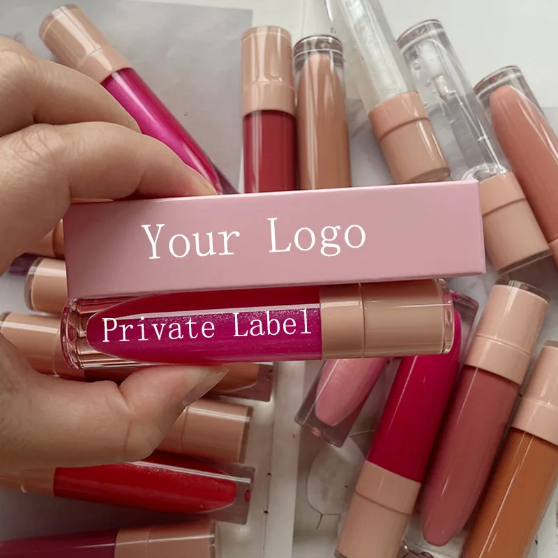 Wholesale Bulk Custom Vegan Makeup Lipgloss Glossy Nude Clear Lip Gloss ...