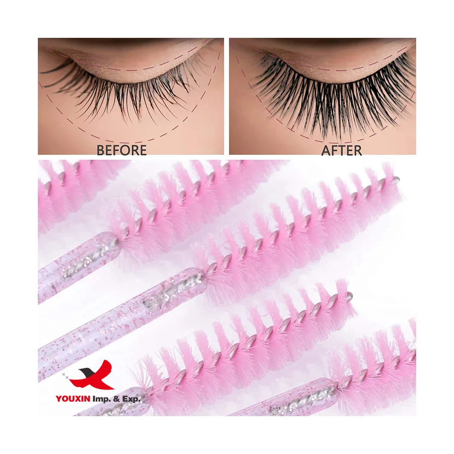 FENGFLY Gillter Disposable Eyelash Extension Spoolie Brush Wholesale ...