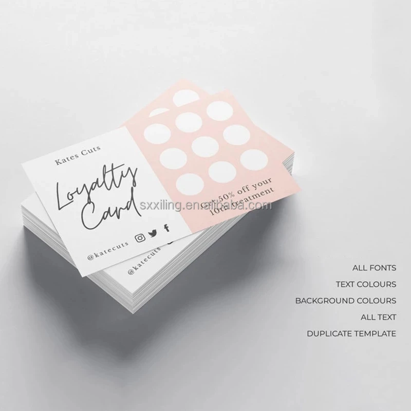 Printable DIY Reward Minimalist Loyalty Cards Salon Rewards Card Design ...