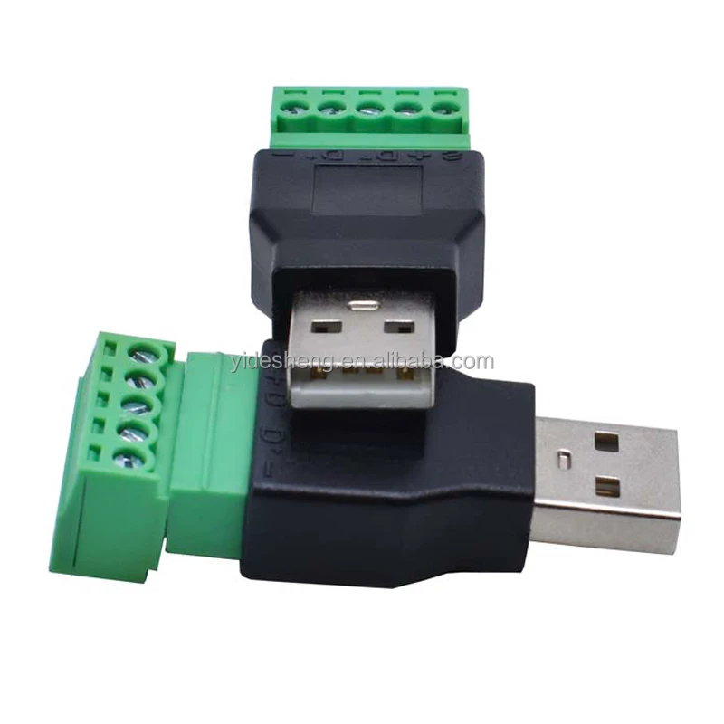 USB2.0 Male to PCB 5PIN Green Screw Terminal Quick Link Adapter ...