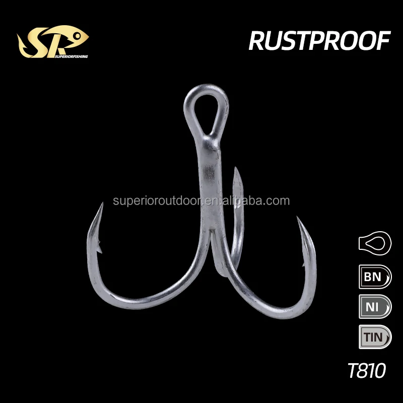 SUPERIORFISHING Rustproof Treble Hook 12# - 3/0# German Alloy Steel