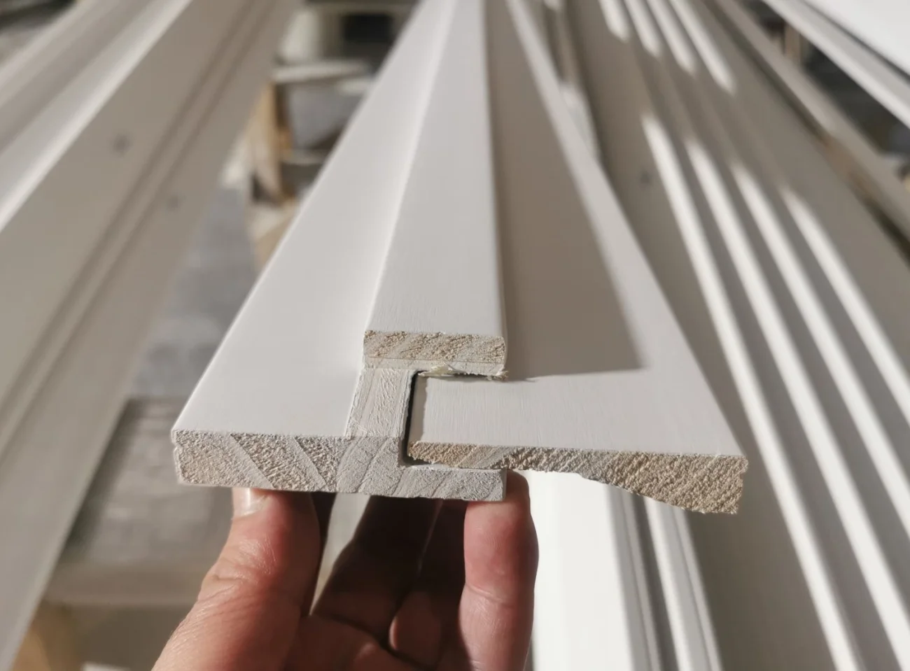 White Primed Single Rabbeted Pine Door Frame or Door Jamb for Hotel ...