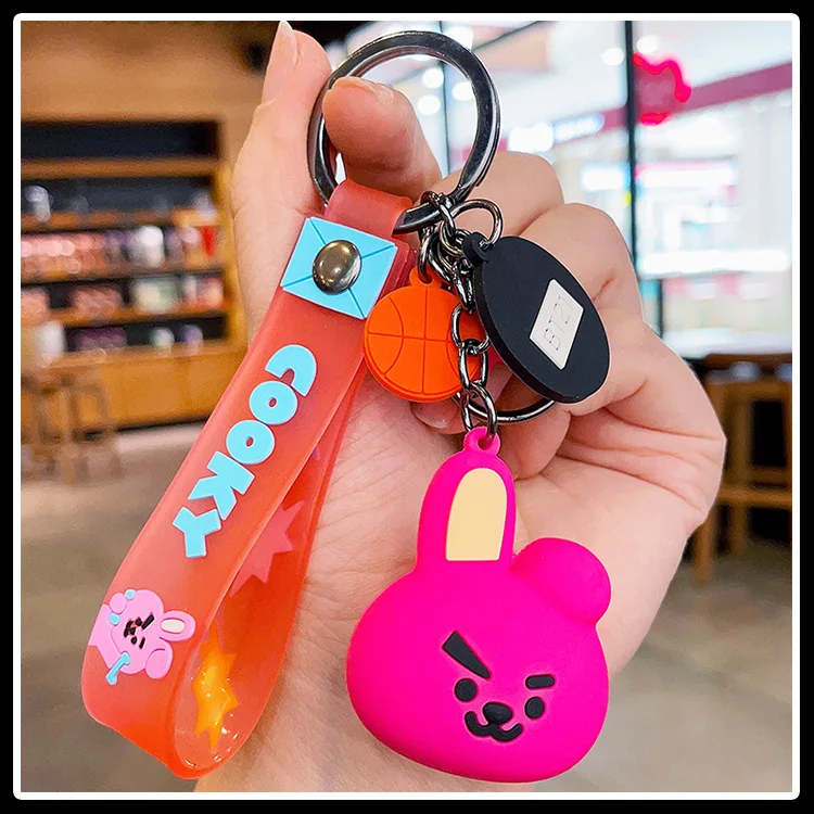 New Cute 6cm 7 Styles Pvc 3d Kpop Bangtan Boys Keychain Bt21 Bts ...