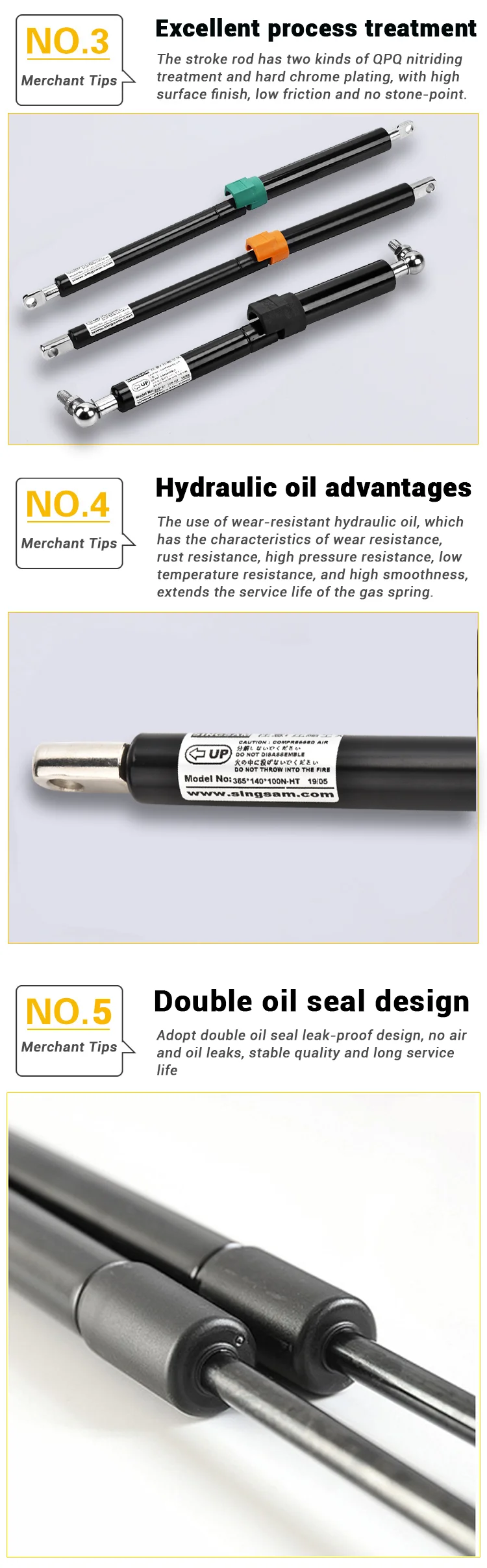 Buy Safety Locking Shroud Gas Strut, With Protect Cover Safety Locking ...